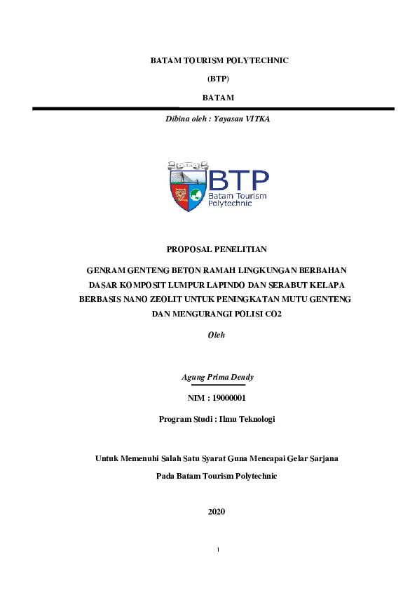 BATAM TOURISM POLYTECHNIC BTP BATAM Dibi