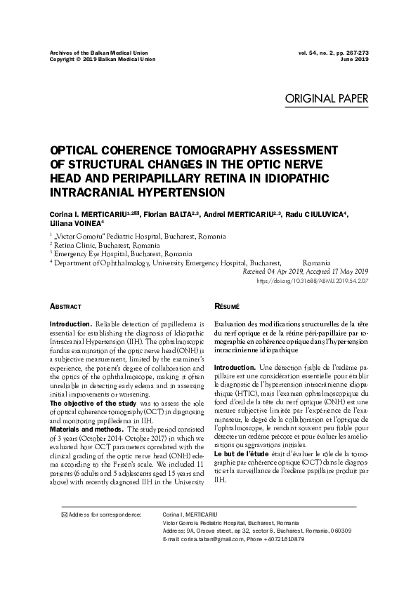 (PDF) Optical coherence tomography assessment of structural changes in ...