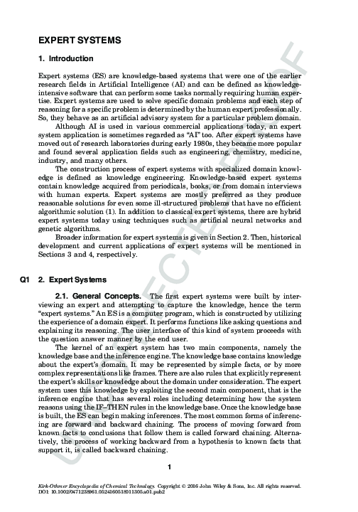 (PDF) Expert Systems