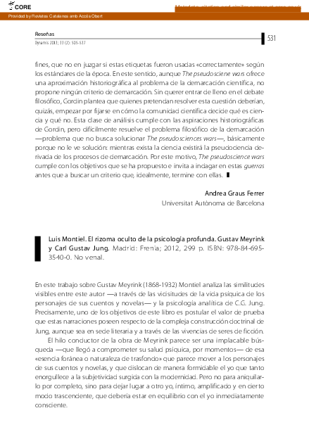 (PDF) MONTIEL, Luis. El rizoma oculto de la psicología profunda. Gustav ...