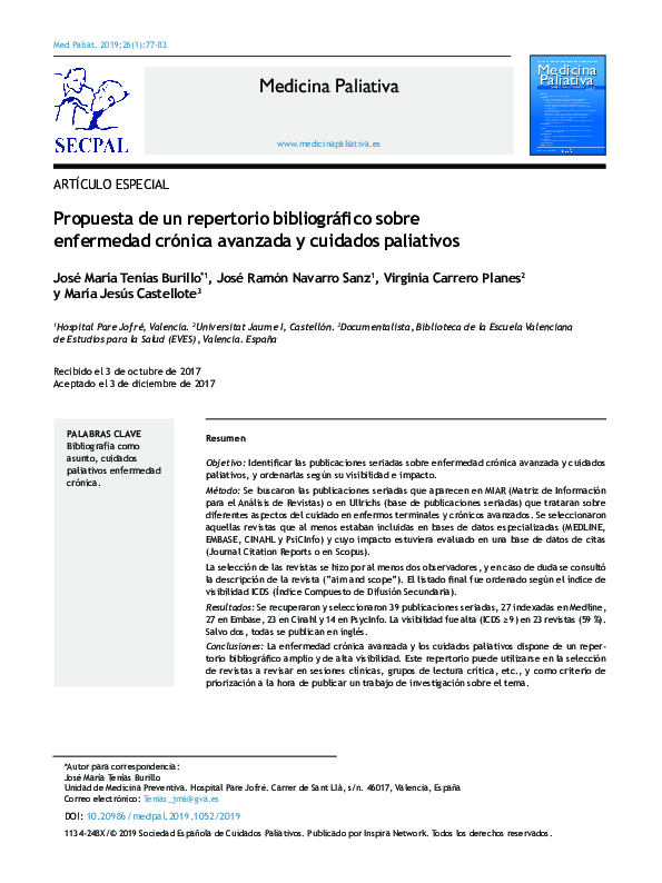 (PDF) Propuesta de un repertorio bibliográfico sobre enfermedad crónica ...