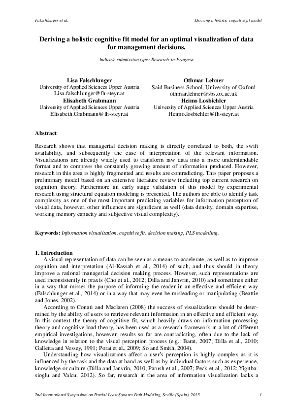 (PDF) Deriving a holistic cognitive fit model for an optimal visualization of data for ...