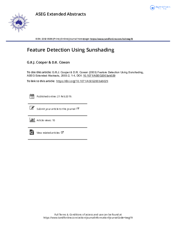 (PDF) Feature Detection Using Sunshading