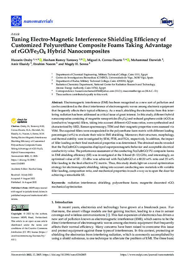 (PDF) Tuning Electro-Magnetic Interference Shielding Efficiency of Customized Polyurethane ...