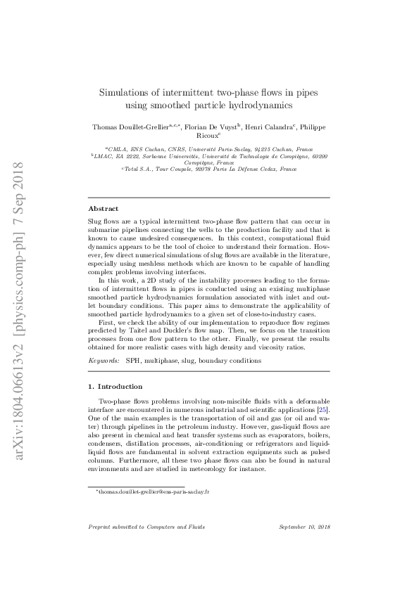 (PDF) Simulations of intermittent two-phase flows in pipes using smoothed particle hydrodynamics