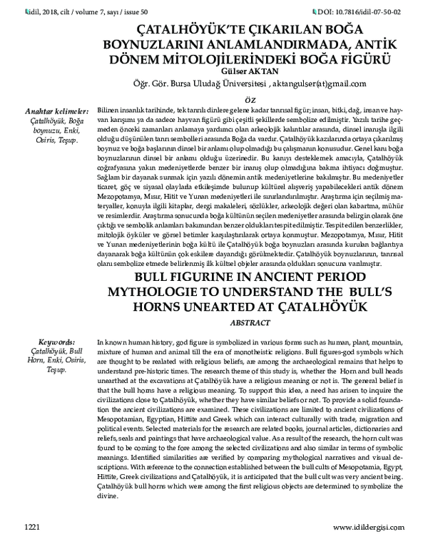 (PDF) Bull Figurine in Ancient Period Mythologie to Understand the Bull ...