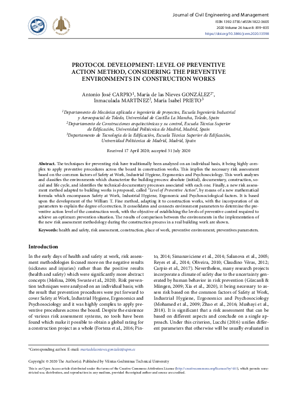 (PDF) Protocol Development: Level of Preventive Action Method ...