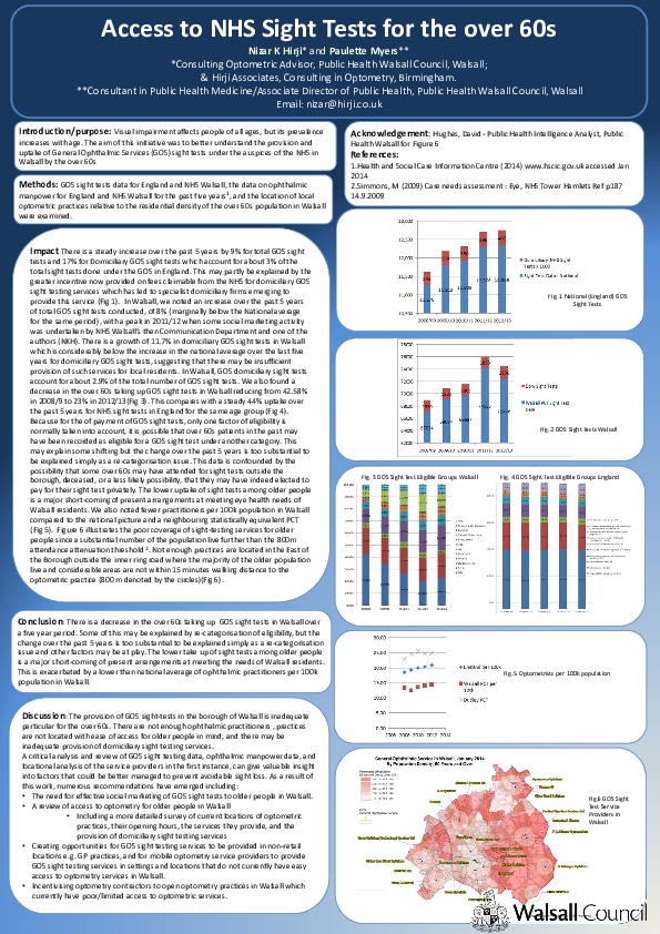 (PDF) Access to NHS Sight Tests for the over 60s | Nizar Hirji ...
