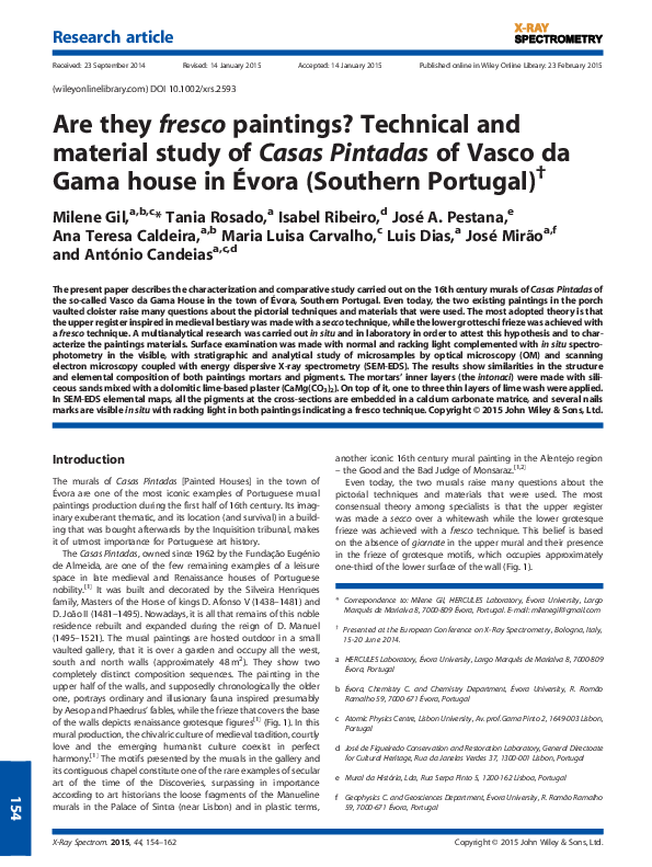 (PDF) Are theyfrescopaintings? Technical and material study ofCasas ...