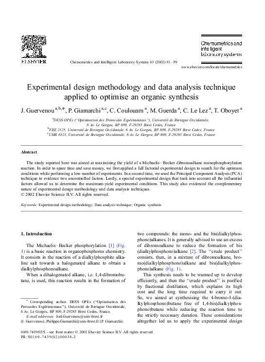 (PDF) Experimental design methodology and data analysis technique ...