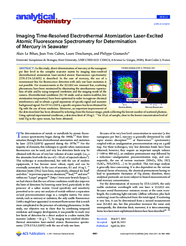 (PDF) Imaging Time-Resolved Electrothermal Atomization Laser-Excited ...