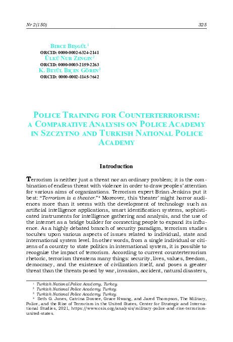 (PDF) Police Training for Counterterrorism: A Comparative Analysis on ...