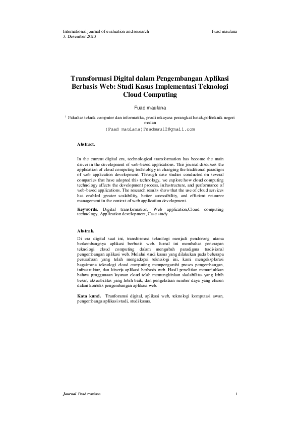 (PDF) Transformasi Digital dalam Pengembangan Aplikasi Berbasis Web: Studi Kasus Implementasi ...