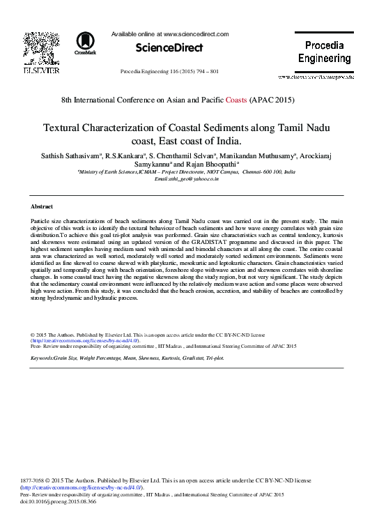 (PDF) Textural characterization of coastal sediments along udupi coast ...