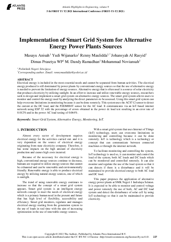 (PDF) Implementation of Smart Grid System for Alternative Energy Power Plants Sources ...