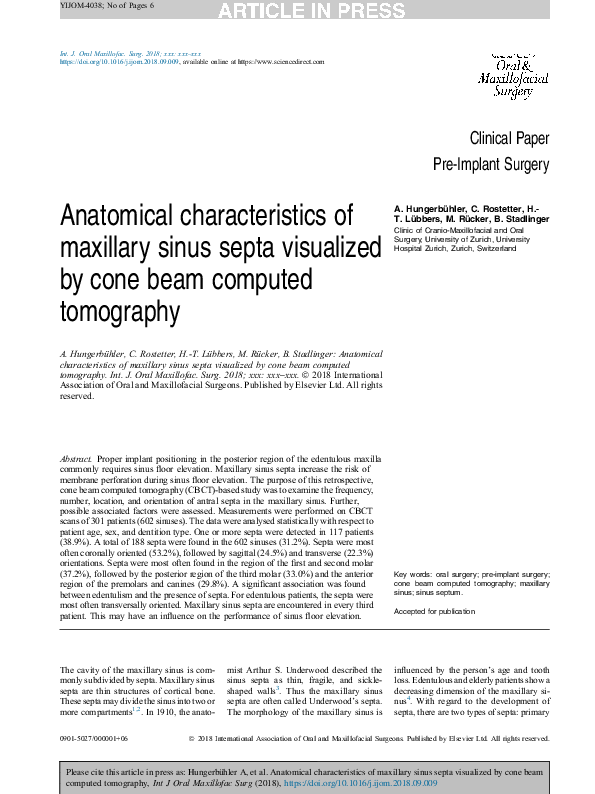 (PDF) Anatomical characteristics of maxillary sinus septa visualized by ...