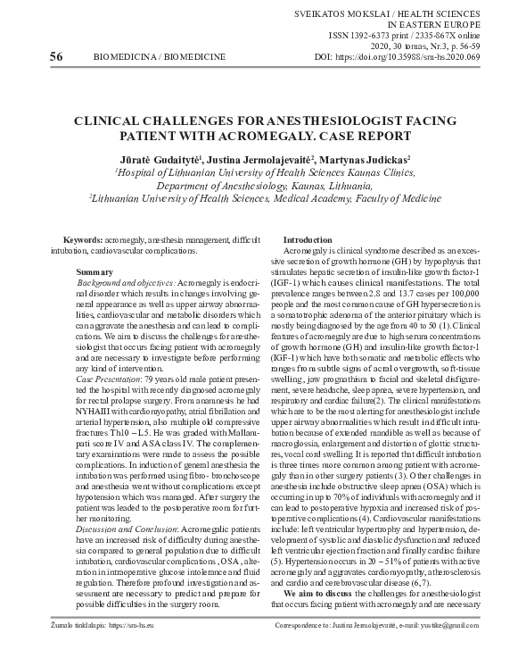(PDF) Clinical Challenges for Anesthesiologist Facing Patient with ...
