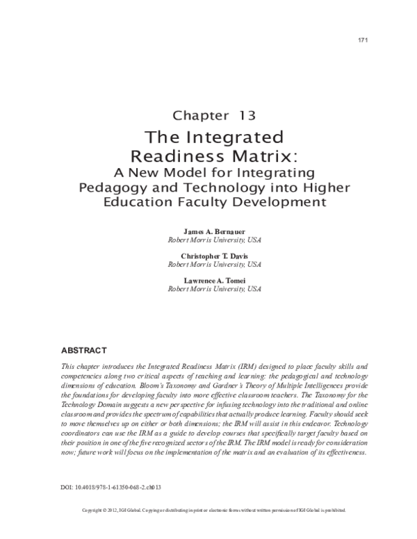 (PDF) The Integrated Readiness Matrix
