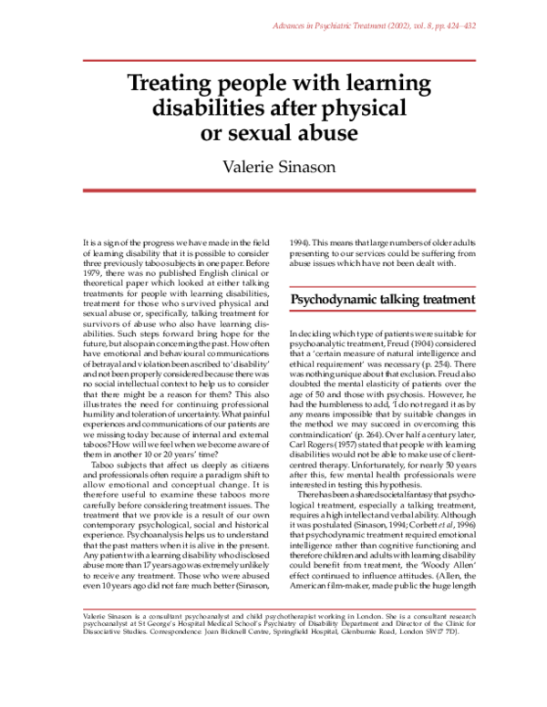 (PDF) Treating people with learning disabilities after physical or ...