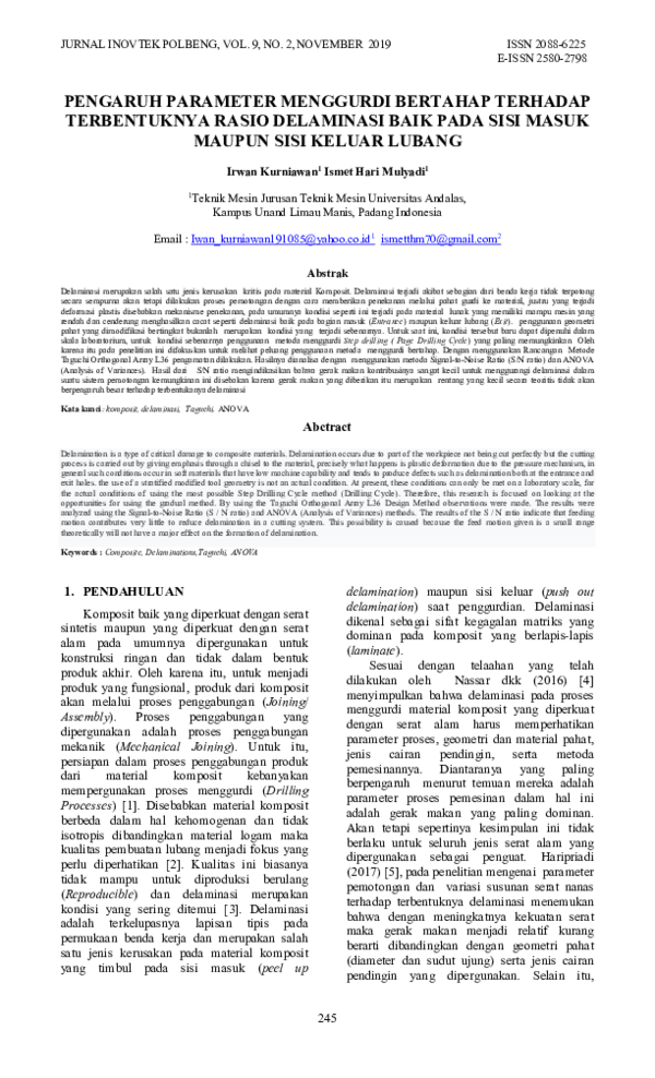 (PDF) Pengaruh Parameter Menggurdi Bertahap Terhadap Terbentuknya Rasio ...
