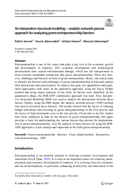 (PDF) An interpretive structural modeling—analytic network process approach for analysing green ...