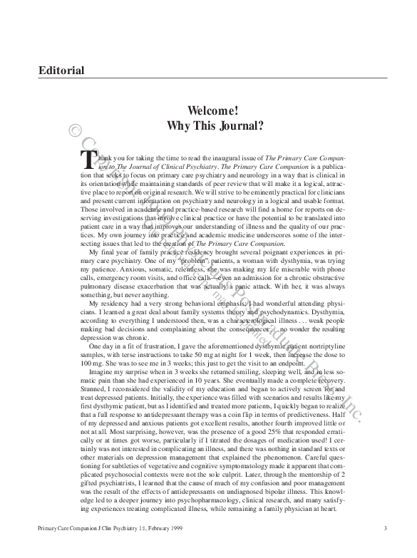(PDF) Welcome! Why This Journal?