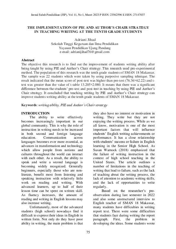 (PDF) The Implementation Of Pie (Point, Illustration, Explanation) And ...