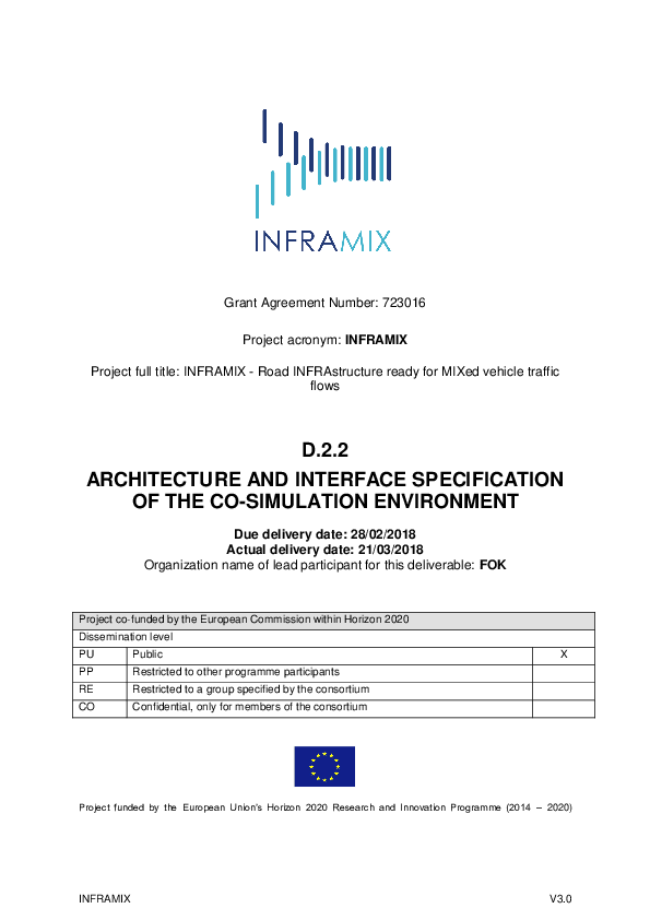 (PDF) Architecture and interface specification of the co-simulation environment