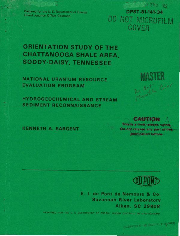 (PDF) Orientation study of the Chattanooga Shale Area, Soddy-Daisy ...
