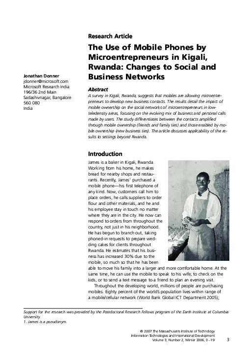 (PDF) The Use of Mobile Phones by Microentrepreneurs in Kigali, Rwanda ...