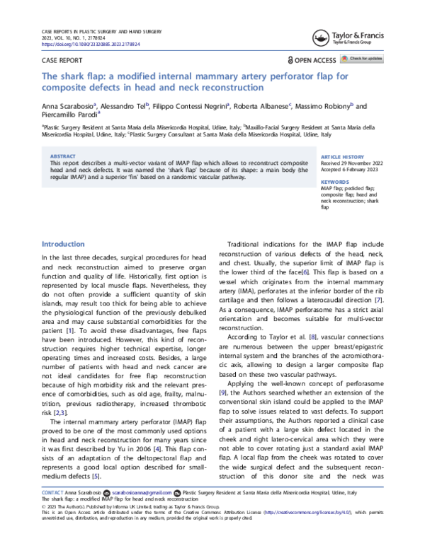 (PDF) The shark flap: a modified internal mammary artery perforator ...