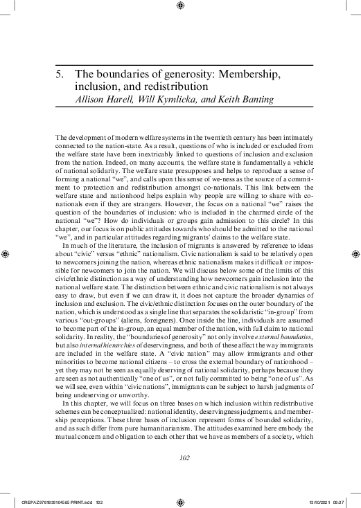 (PDF) The boundaries of generosity: Membership, inclusion, and ...