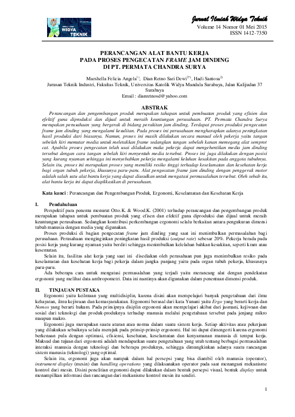 (PDF) Perancangan alat bantu kerja pada proses pengecatan frame jam ...