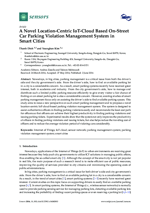 (PDF) A Novel Location-Centric IoT-Cloud Based On-Street Car Parking ...