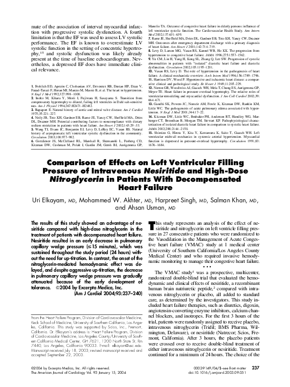 (PDF) Comparison of effects on left ventricular filling pressure of ...
