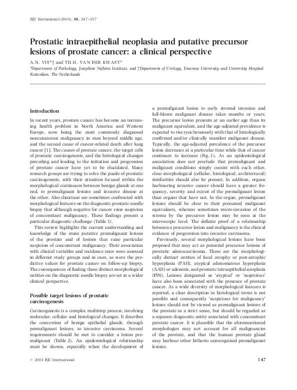 (PDF) Prostatic intraepithelial neoplasia and putative precursor ...