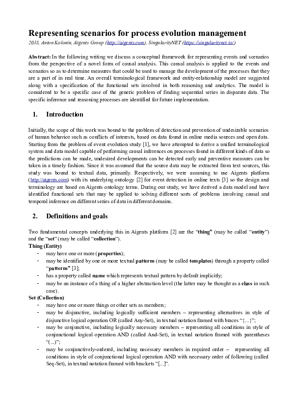 (PDF) Representing scenarios for process evolution management