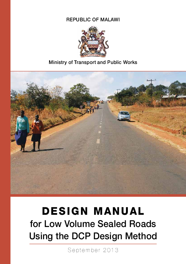 (PDF) Design Manual for Low Volume Sealed Roads Using the DCP Design Method