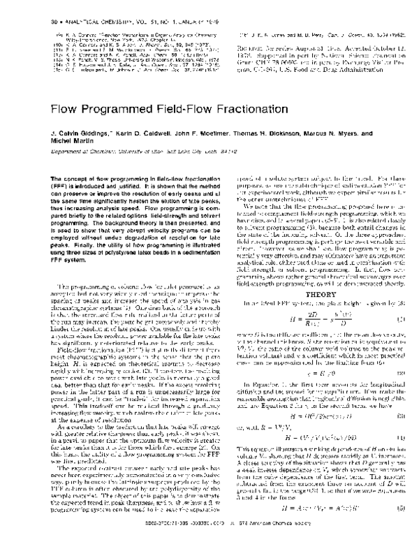 (PDF) Flow programmed field-flow fractionation