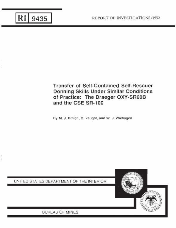 (PDF) Transfer of self-contained self-rescuer donning skills under ...