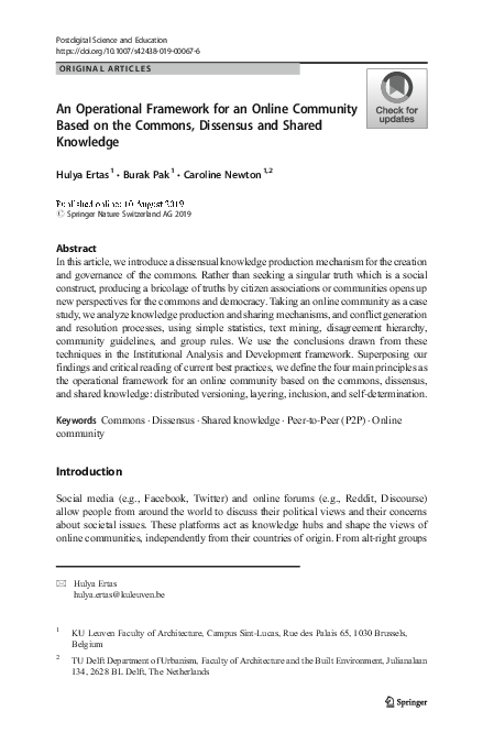 (PDF) The Knowledge Commons Framework