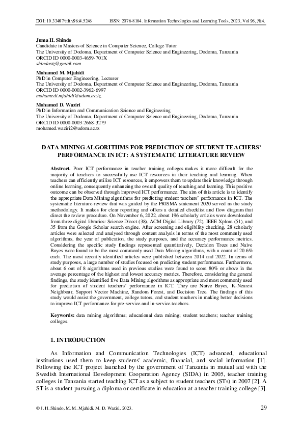 (PDF) Data Mining Algorithms for Prediction of Student Teachers ...