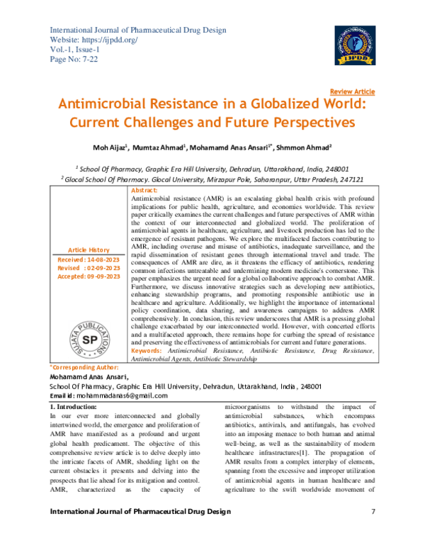 (PDF) Antimicrobial Resistance in a Globalized World: Current ...