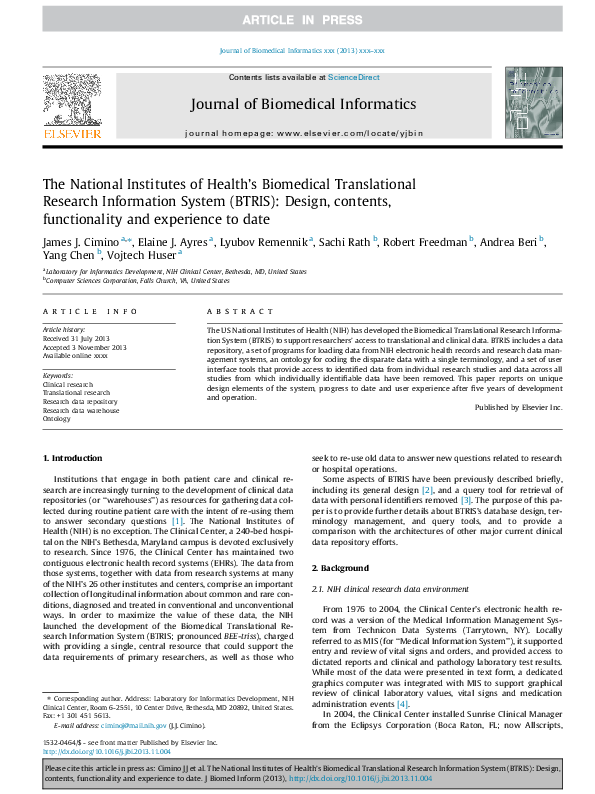 (PDF) The National Institutes of Health’s Biomedical Translational ...
