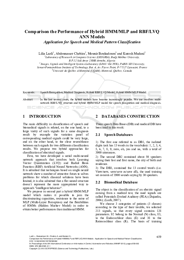 (PDF) Comparison the Performance of Hybrid HMM/MLP and RBF/LVQ ANN ...