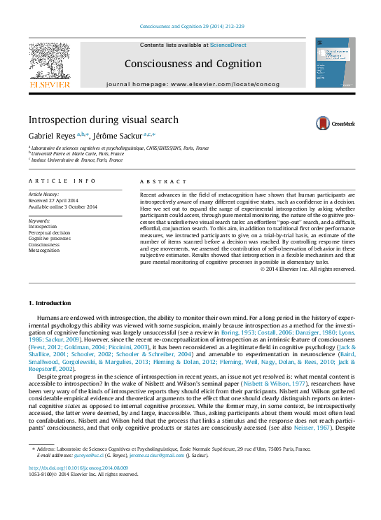(PDF) Introspection during visual search | Gabriel Eduardo Contreras ...