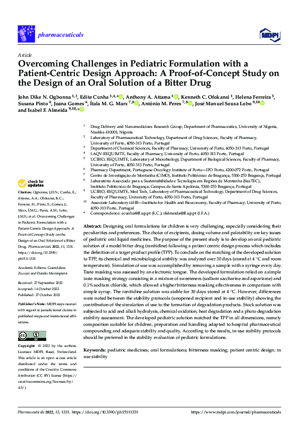Pdf Overcoming Challenges In Pediatric Formulation With A Patient