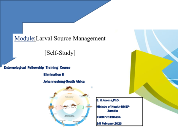 (PDF) Larval Source Management Module-Entomological Fellowship Training