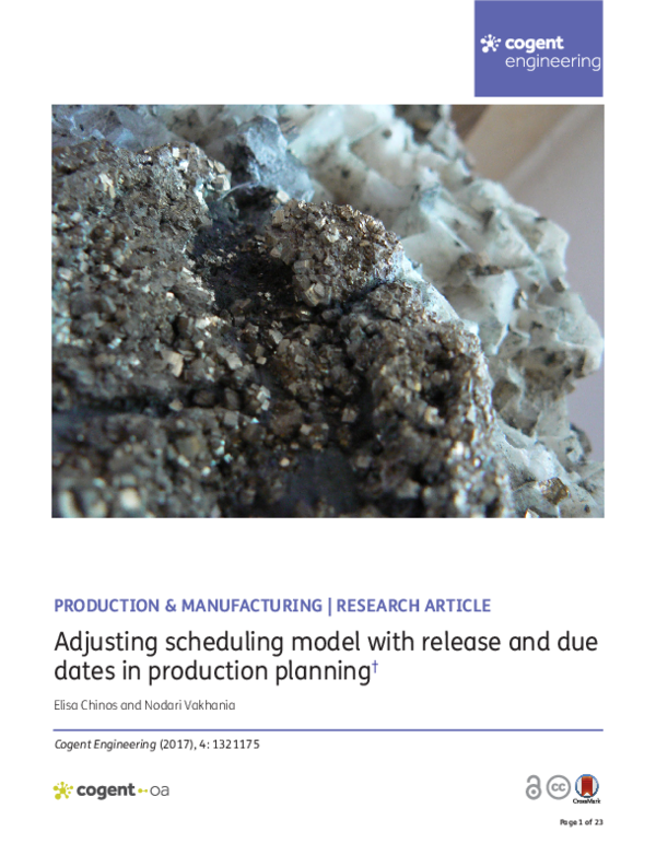 (PDF) Adjusting scheduling model with release and due dates in ...