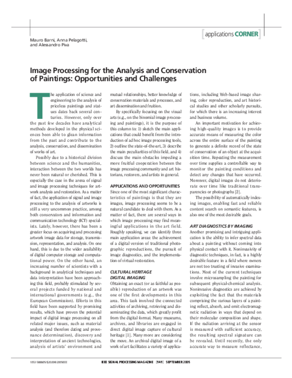 (PDF) Image processing for the analysis and conservation of paintings ...